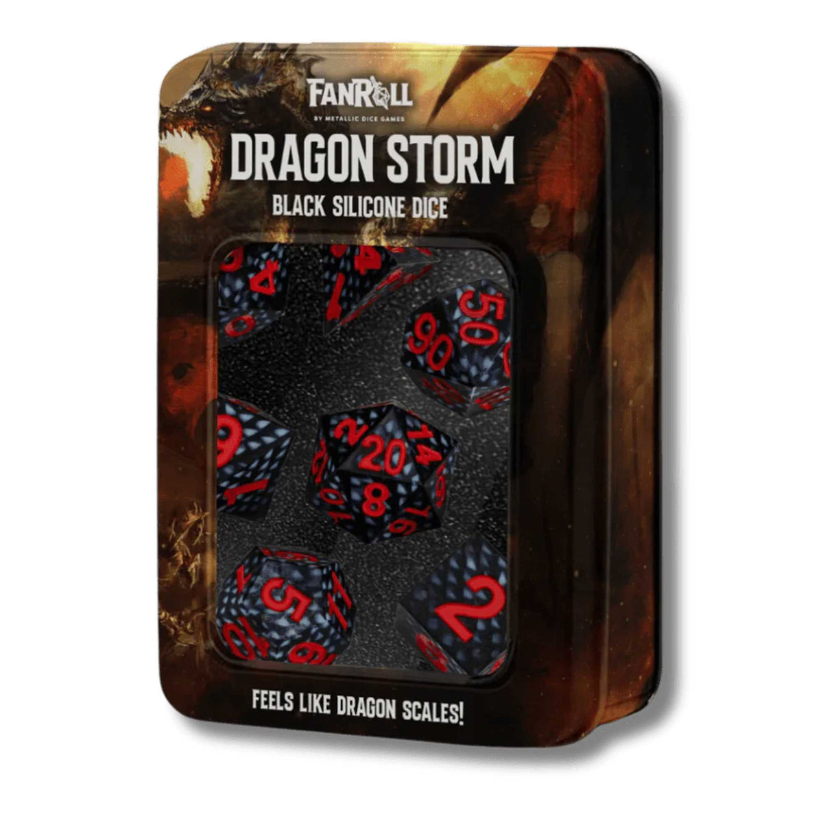 FanRoll: Dragon Storm Silicone Dice Set: Black Dragon Scales – Asmodee UK